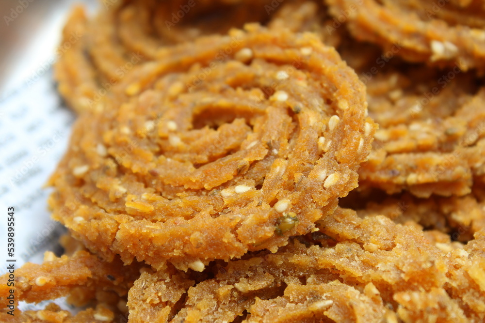 Indian Traditional Tea Time Snack Chakli, a deep fried snack, It is ...