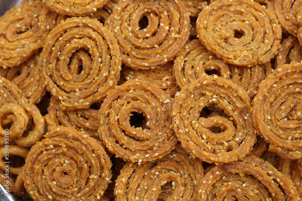 Indian Traditional Tea Time Snack Chakli, a deep fried snack, It is ...