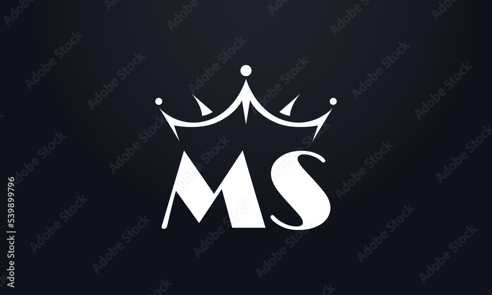King crown logo design vector and extra bold queen symbol Stock Vector ...