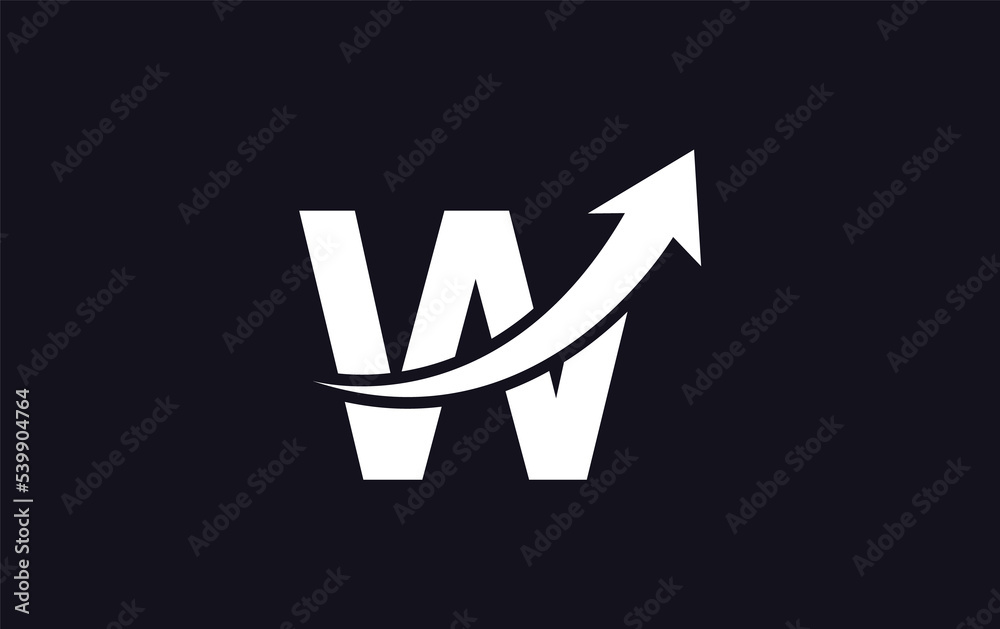 Growth arrow icon and financial circle logo design with the letters and ...