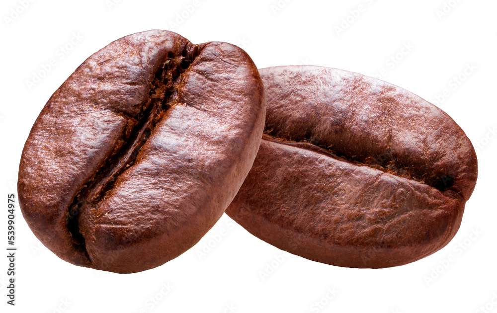 Roasted coffee beans isolated on white background PNG file. Stock Photo ...