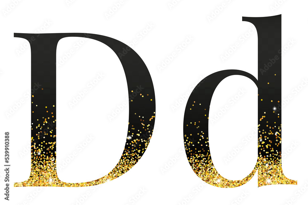 Elegant Black and Gold Glitter alphabet set with letters, numbers ...