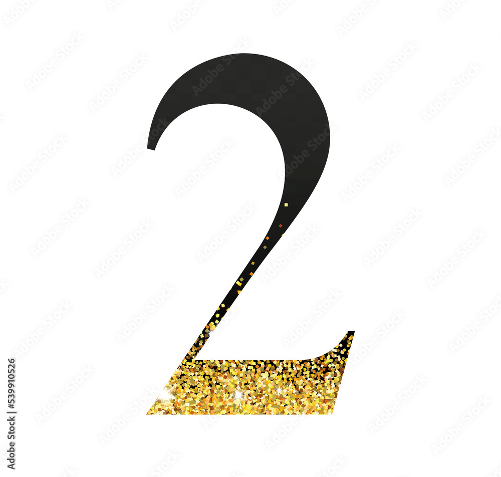 Elegant Black and Gold Glitter numbers from 0 to 9. This is a part of ...