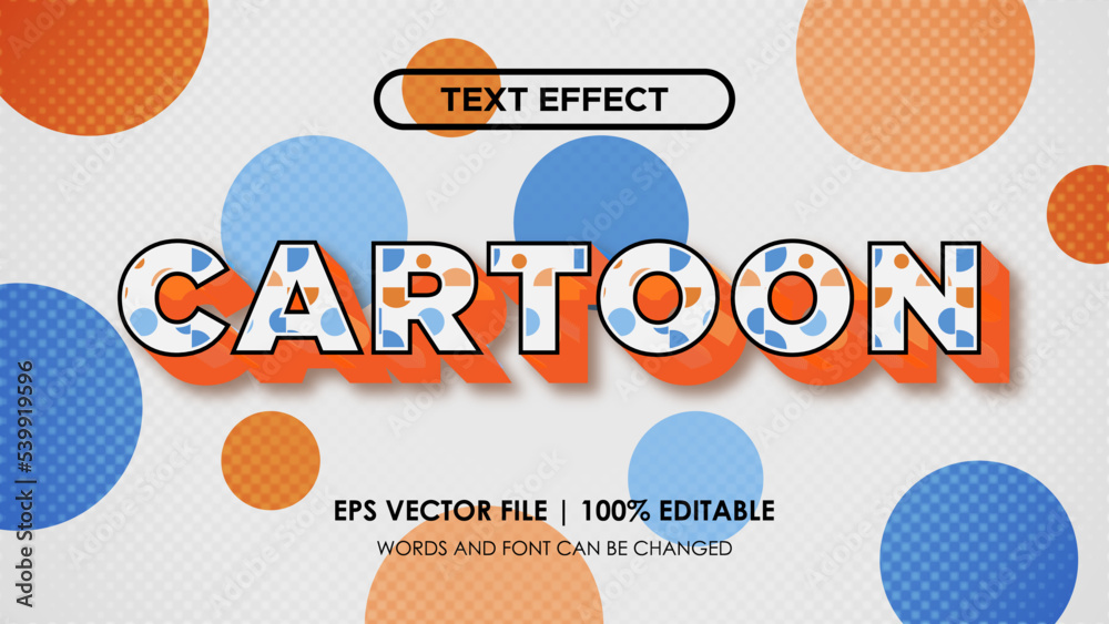 editable cartoon text effect with very cute dot pattern Stock Vector ...