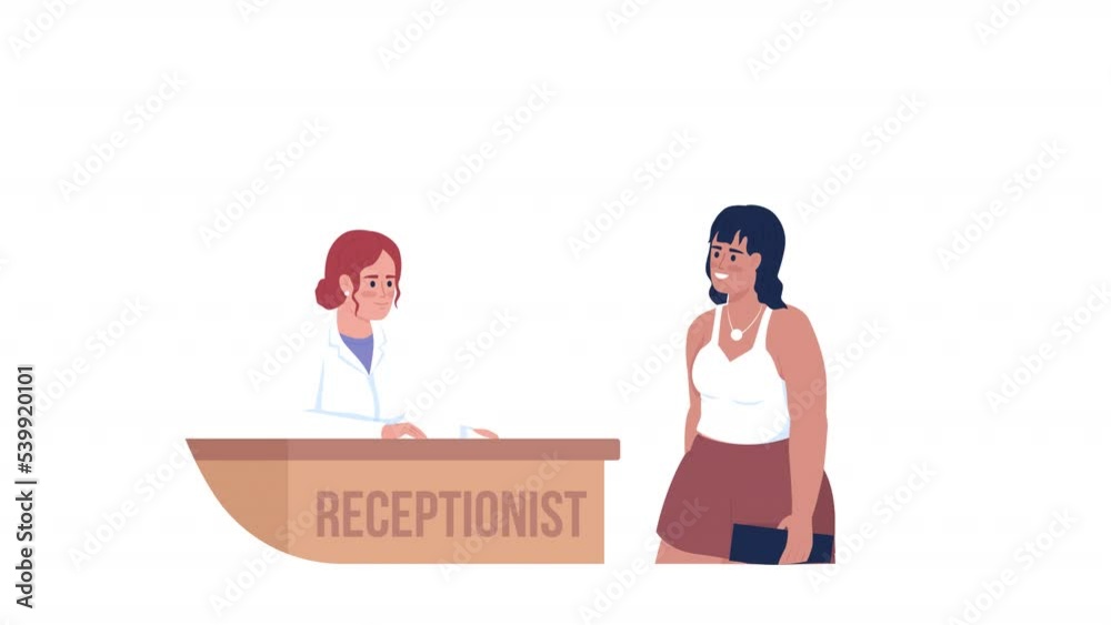 Animated characters with test result. Medical record of health ...