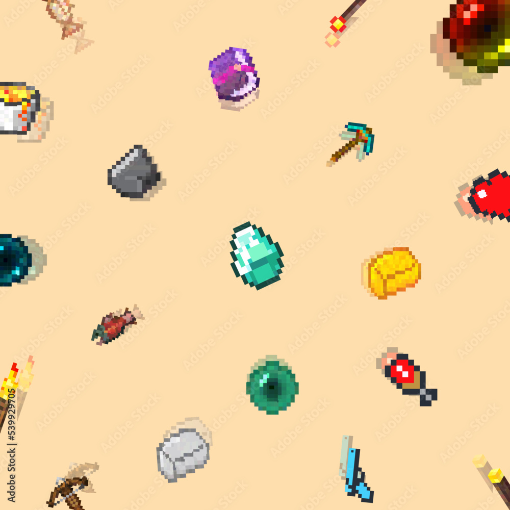 Game background of eight-bit elements. Isolated vector illustration ...