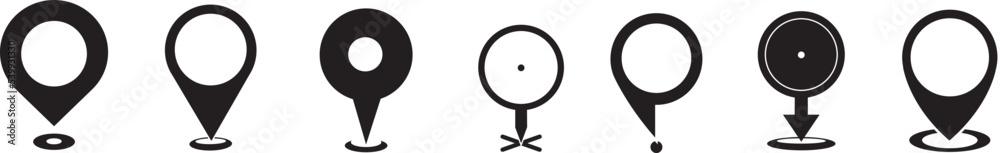 Set of Location pin icons. Modern map markers. Location mark icons. Map Marker Illustration ...