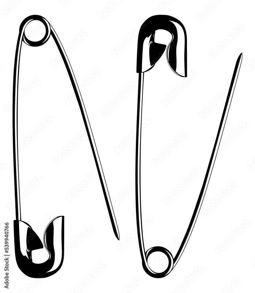 Safety Pin Silhouette (Peniti) for Art Illustration, Logo, Website ...
