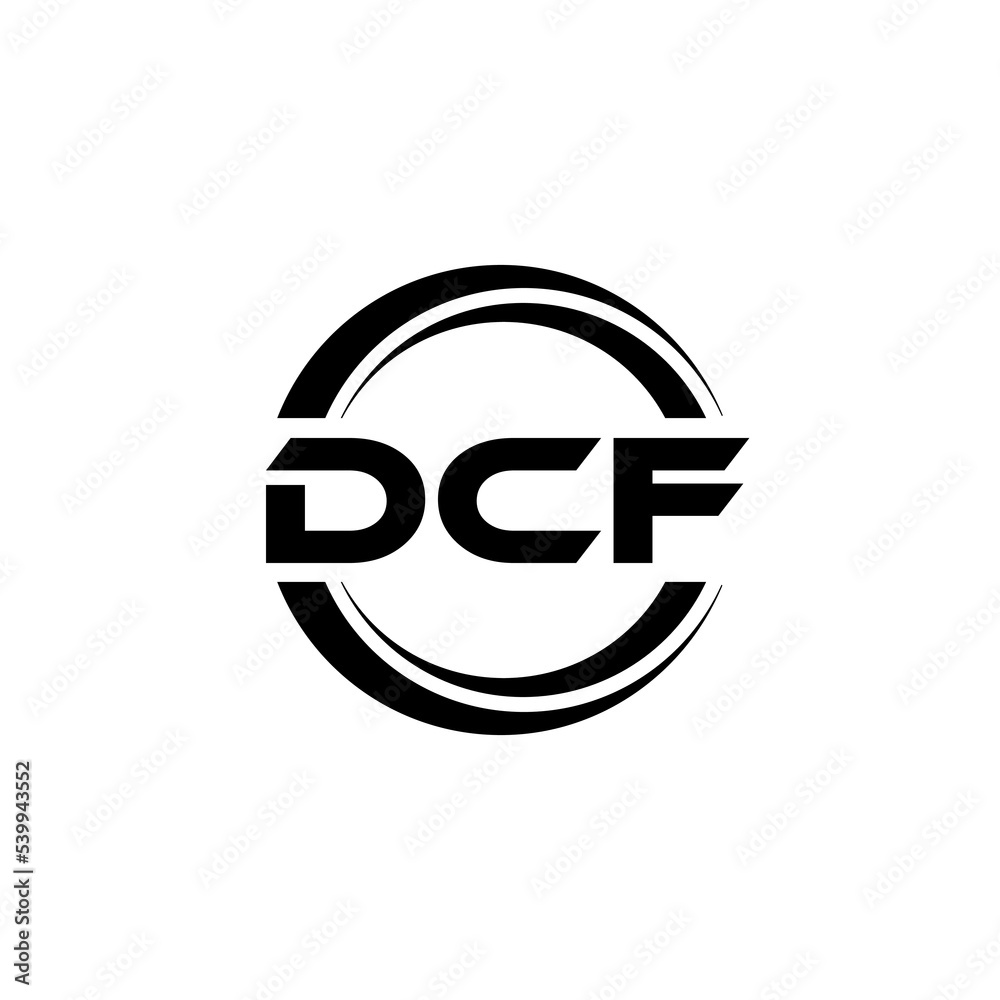 DCF letter logo design with white background in illustrator, vector ...