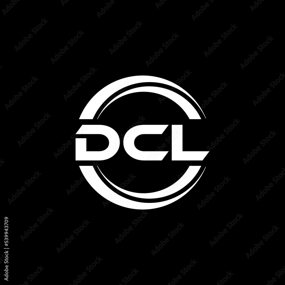 DCL letter logo design with black background in illustrator, vector ...