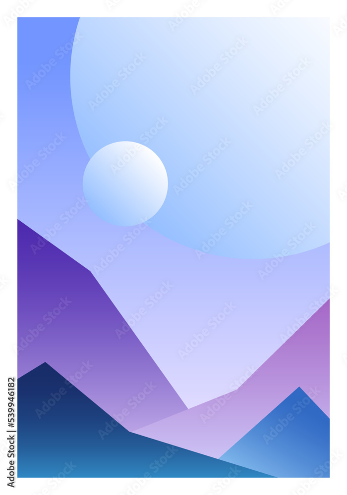 Alien planet surrealist landscape poster, planet surface with rocks and ...