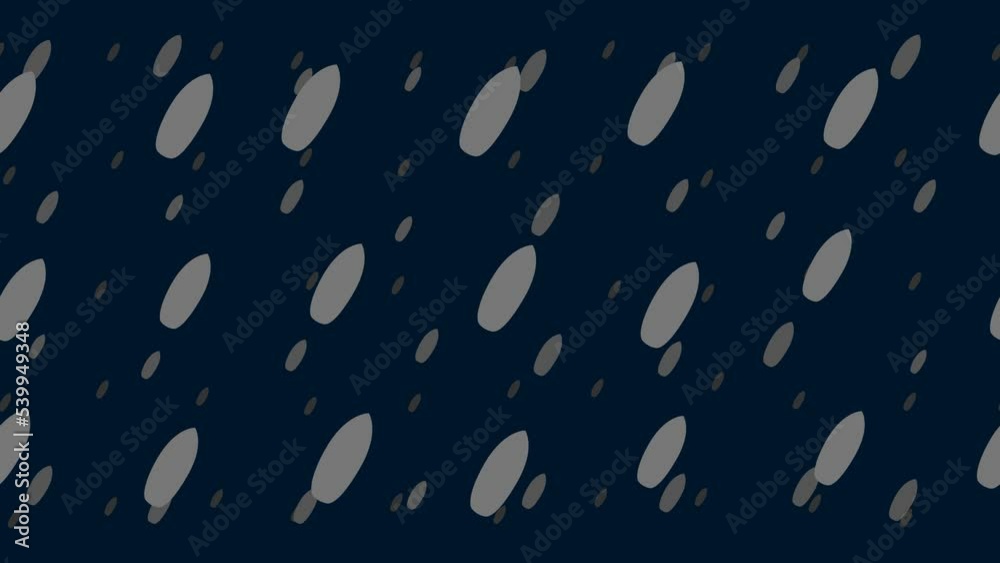 Surf board symbols float horizontally from left to right. Parallax fly ...