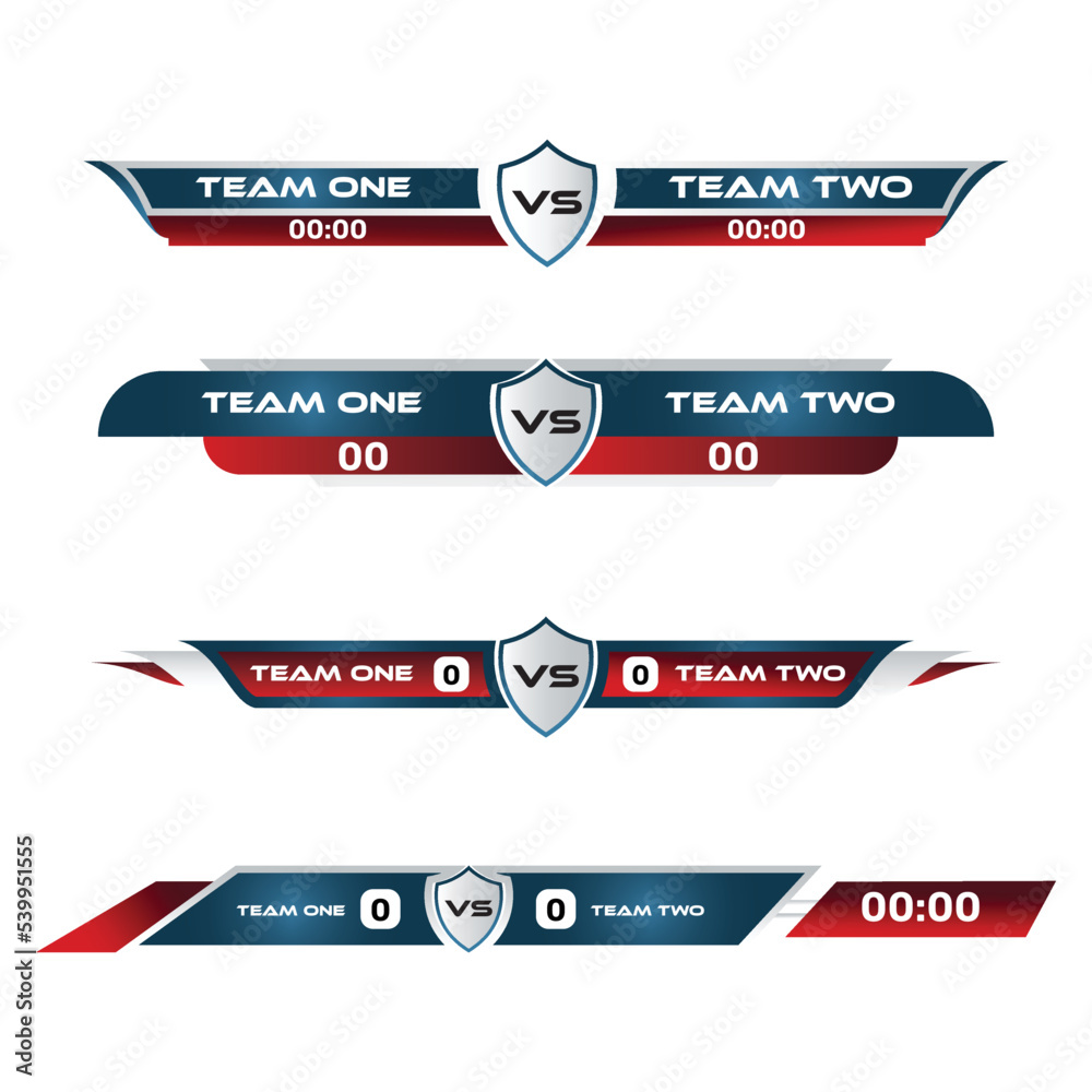 Set collection vector of Sport scoreboard with time and result display ...