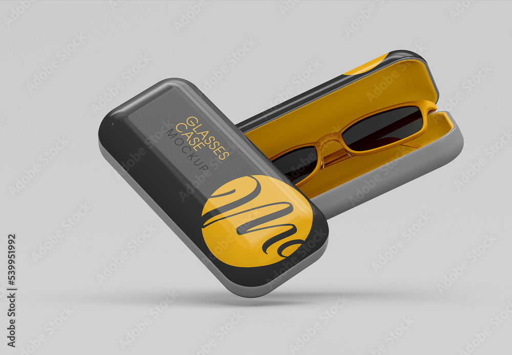 Floating Glasses Case Mockup Stock Template | Adobe Stock