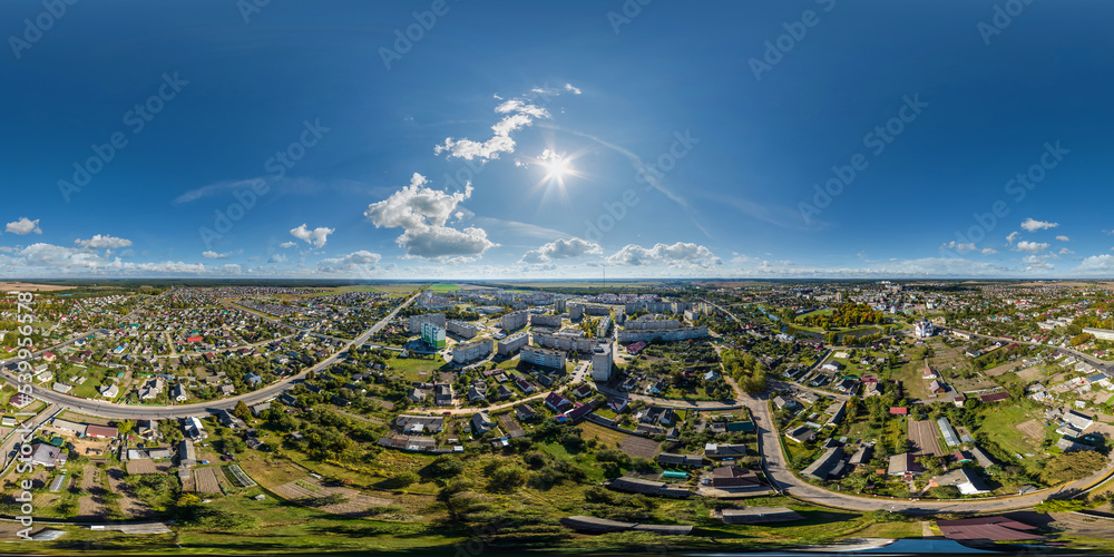 aerial full seamless spherical hdri 360 panorama view above road ...