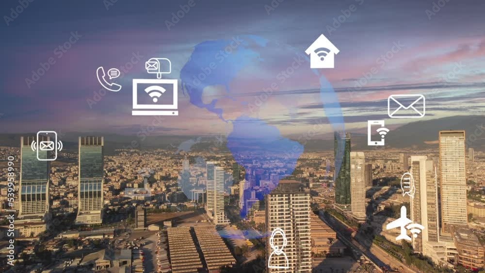 Smart city IOT internet of thing ICT digital technology futuristic ...