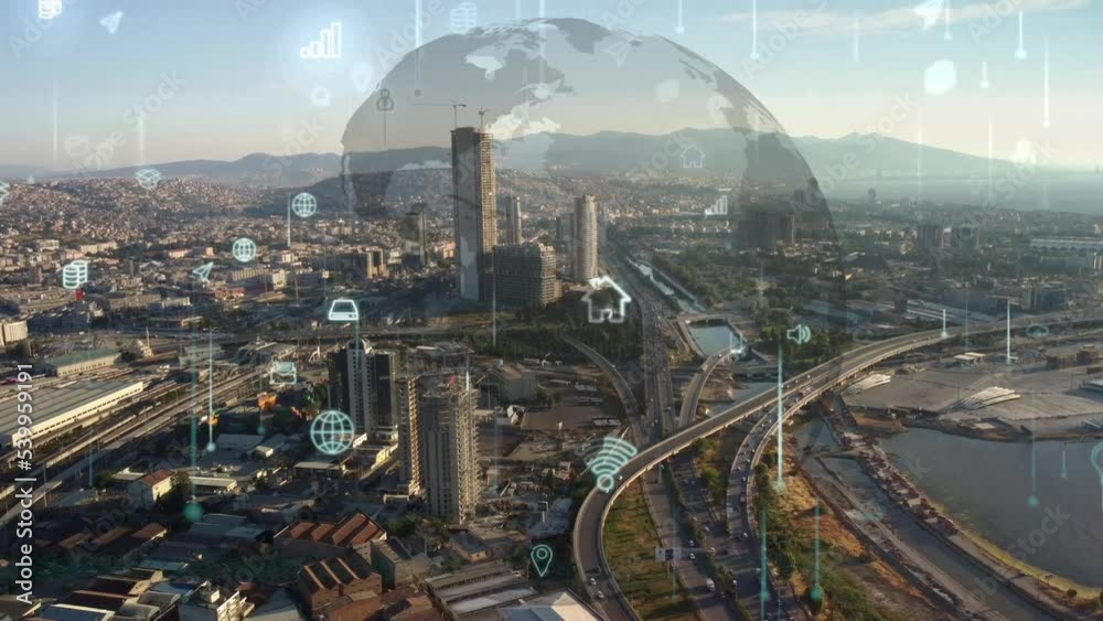 Smart city IOT internet of thing ICT digital technology futuristic ...