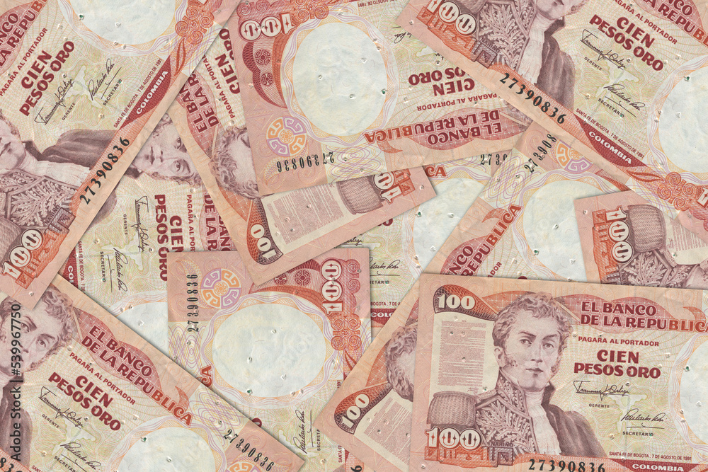 Paper money from Colombia. Colombian peso. Close up banknotes from ...