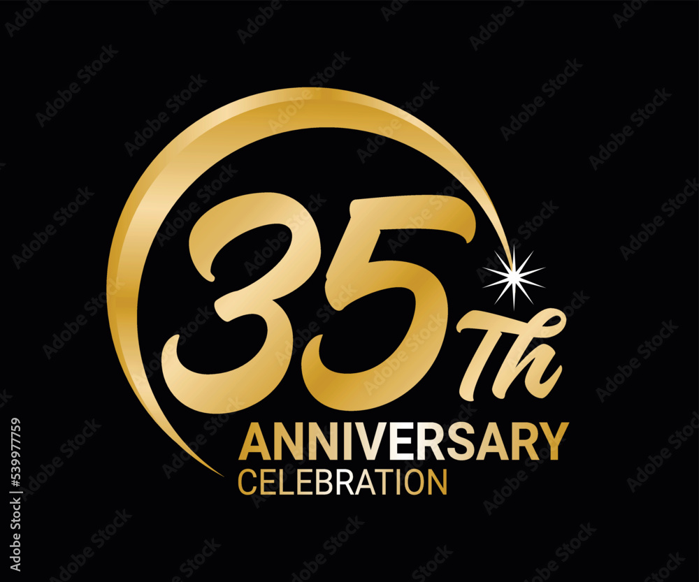35th Anniversary ordinal number Counting vector art illustration in ...