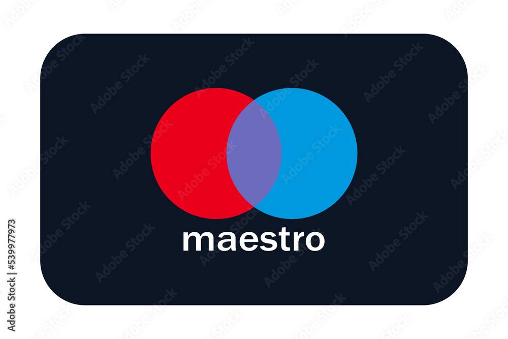 Vecteur Stock Maestro logotype on white background. Mastercard Inc ...