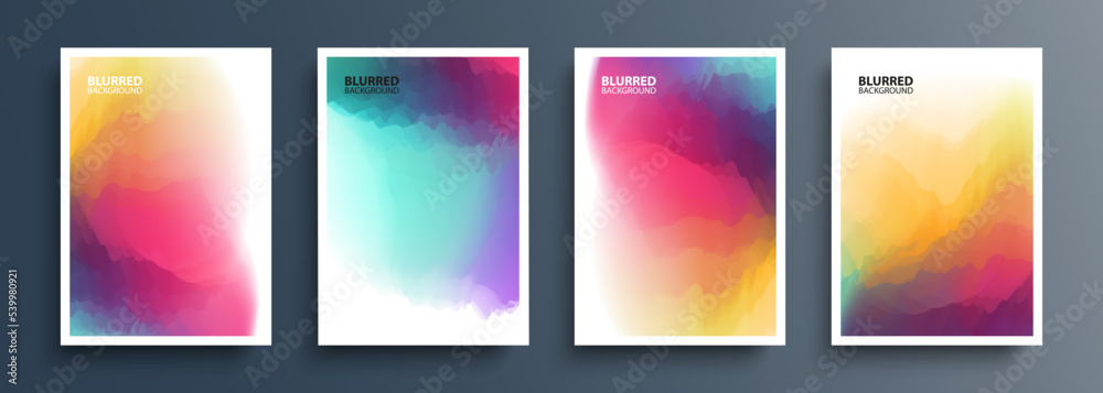 Set of multicolored abstract backgrounds with color gradients. Color ...