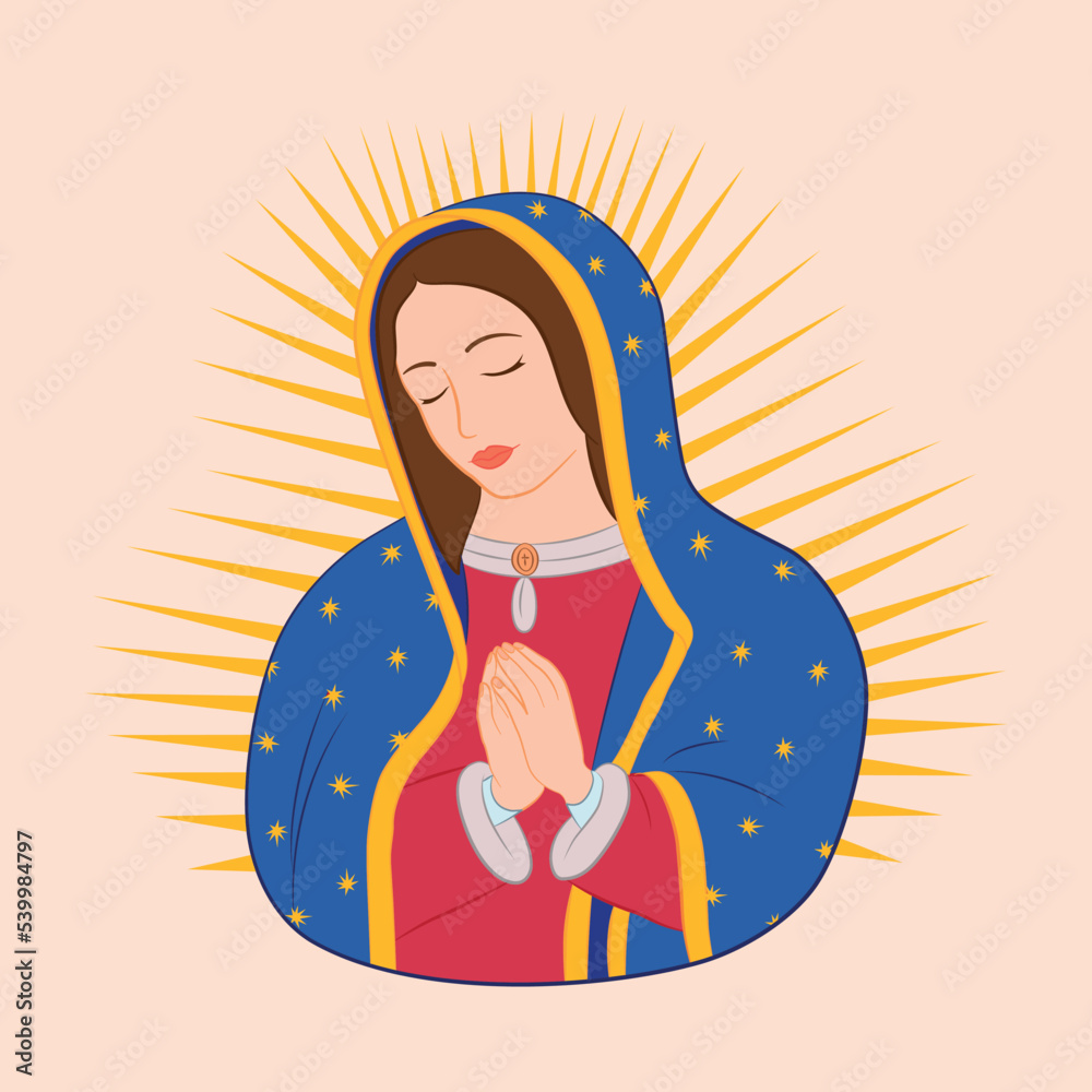 Our Lady of Guadalupe. Virgin of Guadalupe. Virgen de Guadalupe. Vector ...