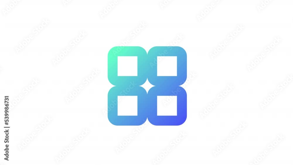 Animated bento menu gradient ui icon. Four squares. Chocolate menu ...