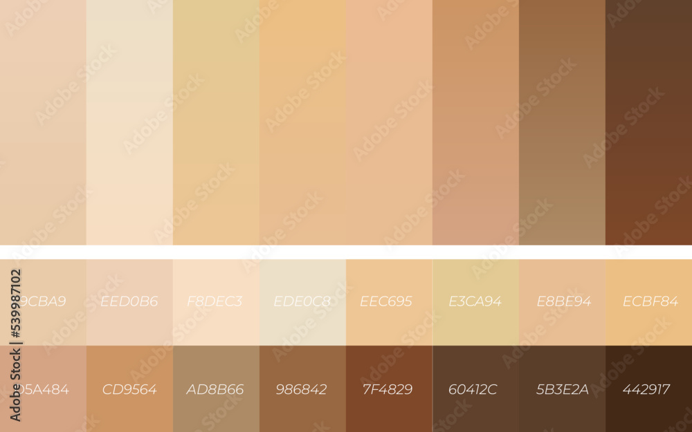 Set human skin colors palette isolated. Abstract concept person face ...