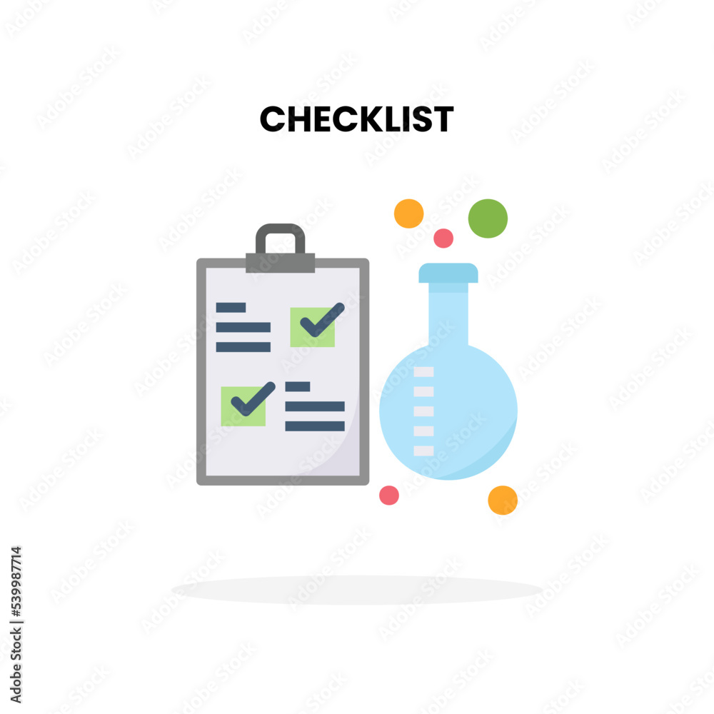 Checklist flat icon. Vector illustration on white background. Can used ...
