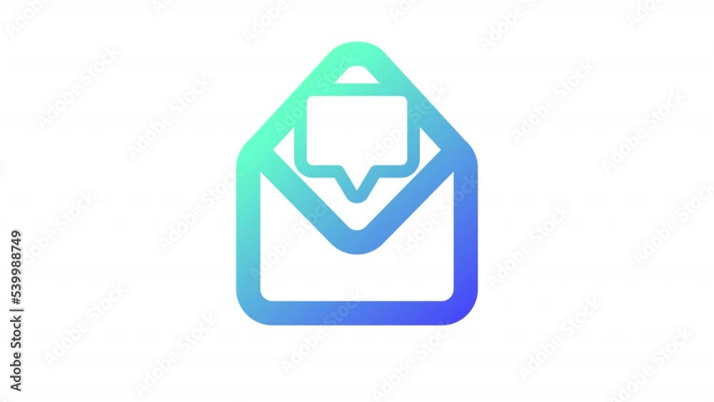Animated message gradient ui icon. Text messaging service. Communication. Seamless loop HD video ...