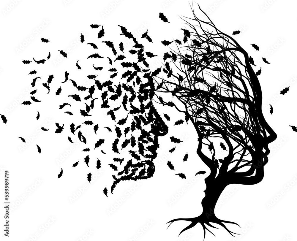 Optical illusion family tree. Father man, mother woman and child faces ...