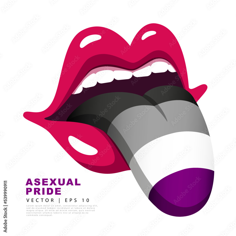 Red lips with a protruding tongue painted in the colors of the flag of ...