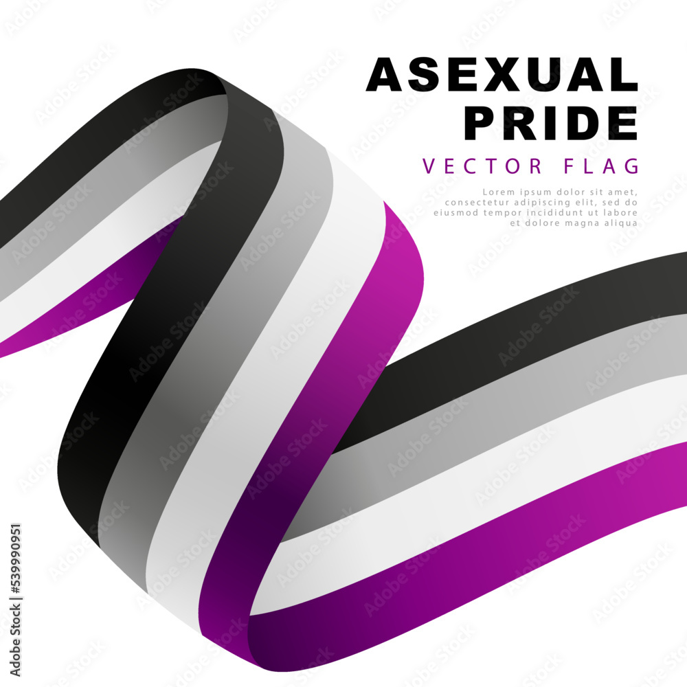 Ribbon in the form of a flag of asexual pride. Lack of sexual ...