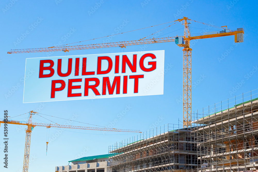 Building Permit concept in building activity and construction industry ...