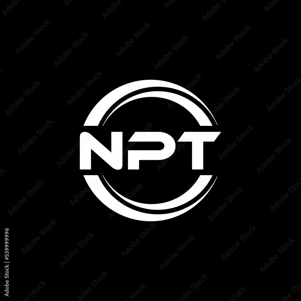 NPT letter logo design with black background in illustrator, vector ...