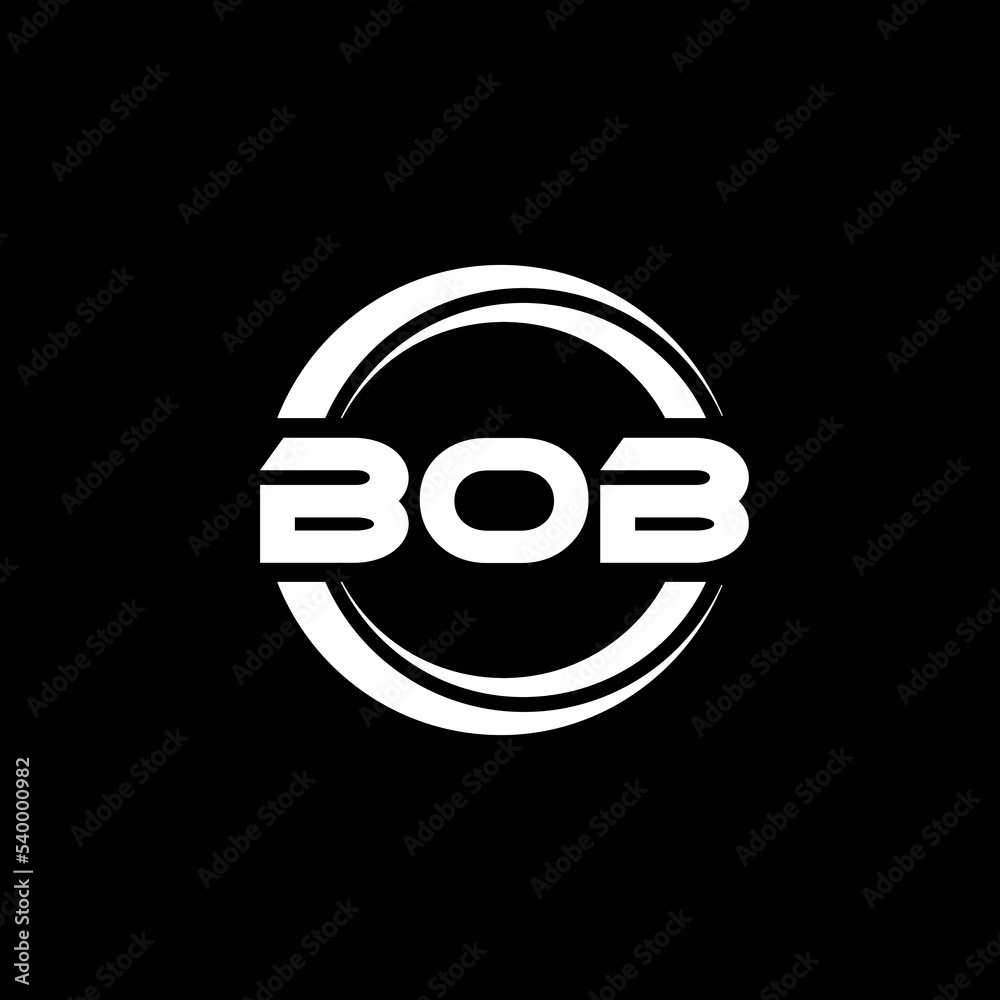 Vettoriale Stock BOB letter logo design with black background in ...