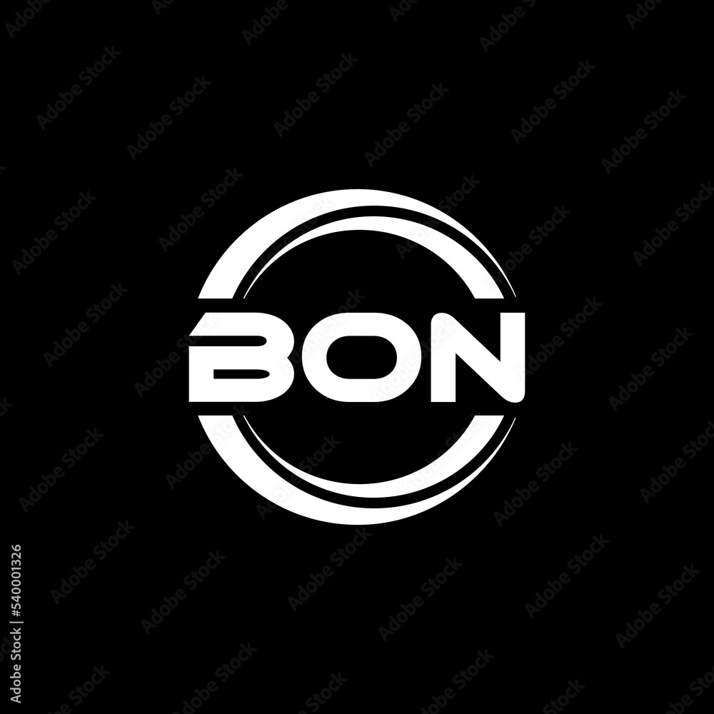 BON letter logo design with black background in illustrator, vector ...