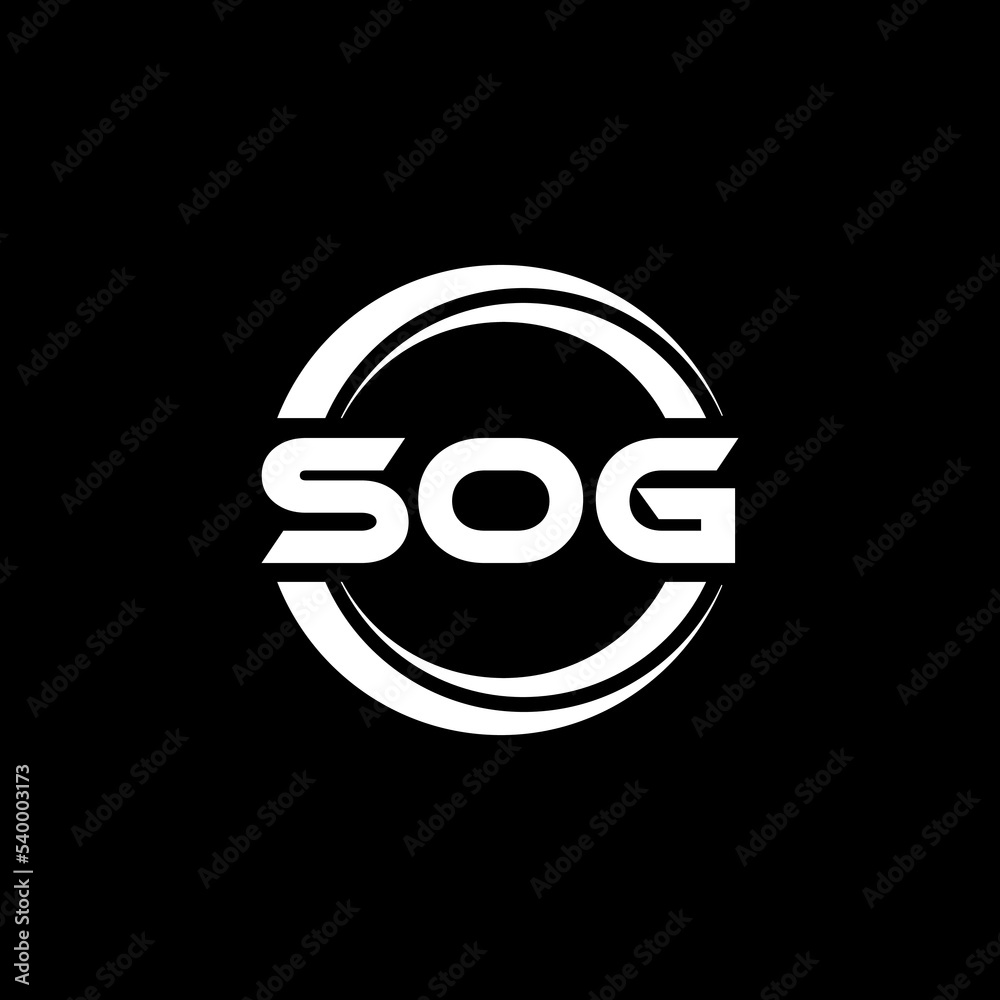 SOG letter logo design with black background in illustrator, vector ...