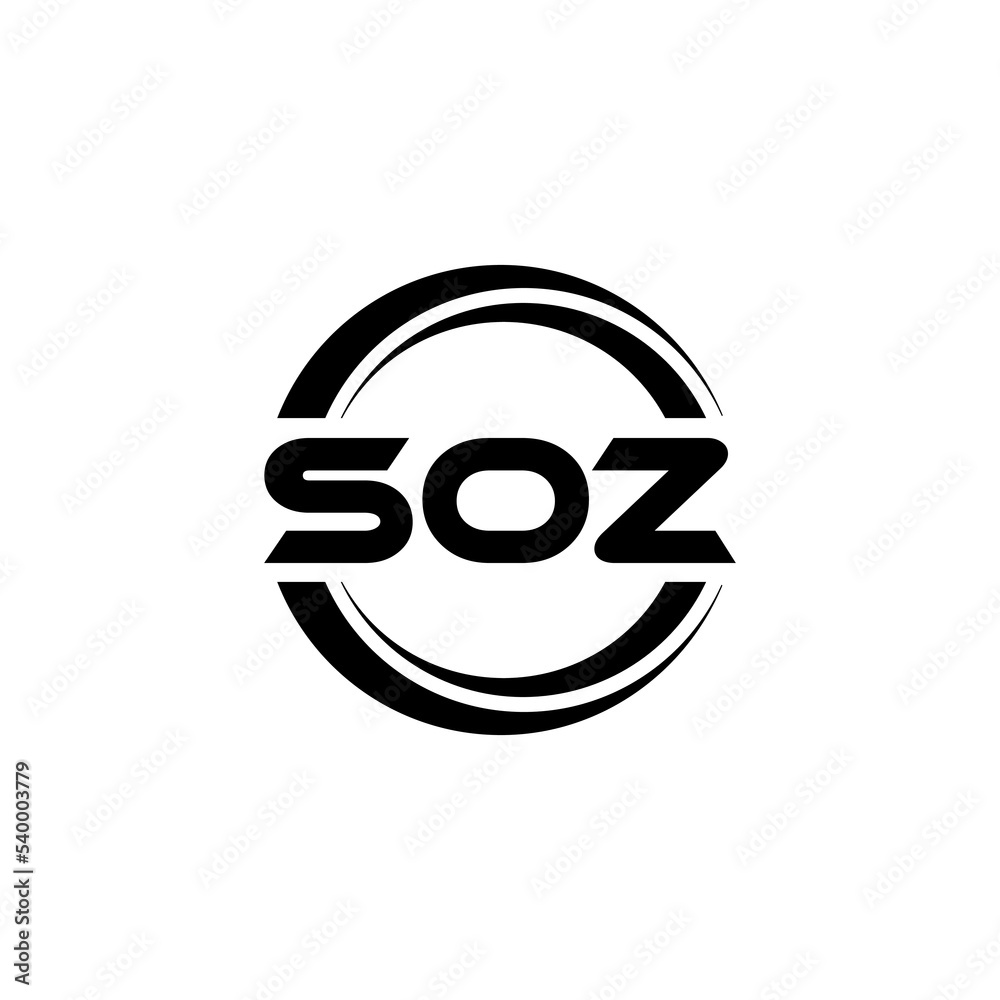 SOZ letter logo design with white background in illustrator, vector ...