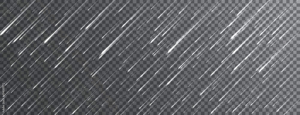 Rain drops realistic on transparent background. Nature rainfall. Vector ...