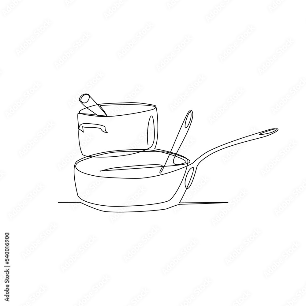Pan vector illustration drawn in line art style Stock Vector | Adobe Stock