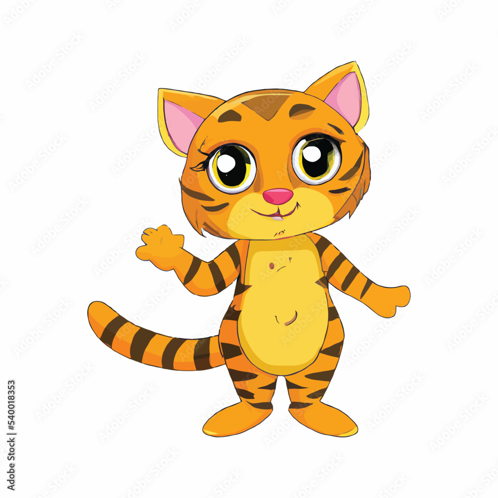 Cartoon funny cat character art illustration Stock Vector | Adobe Stock