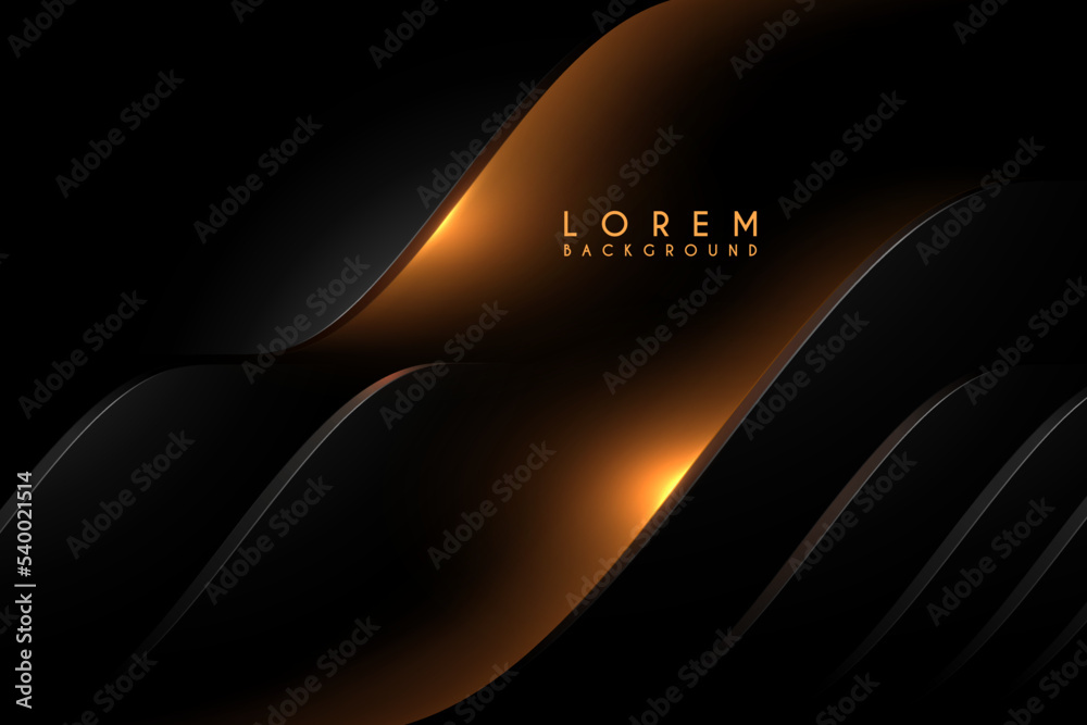 Abstract black shapes with light effect Stock Vector | Adobe Stock