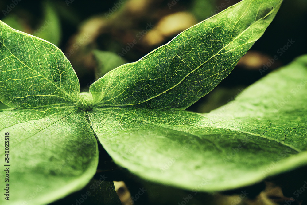 Macro Photography of a freen plant leaf with structure, detail and ...