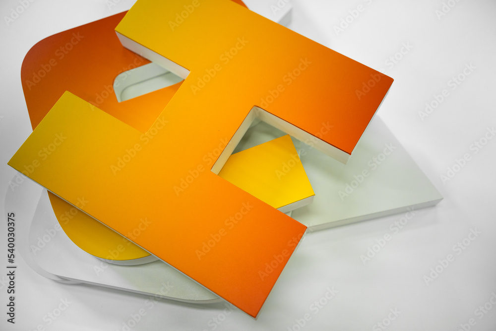 Foto de Three-dimensional letters made of plastic, covered with vinyl ...
