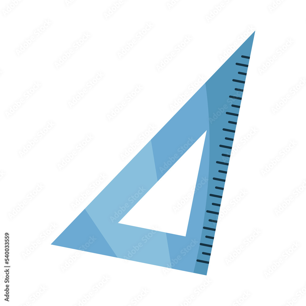 Triangle ruler for math or geometry classes vector illustration. School ...