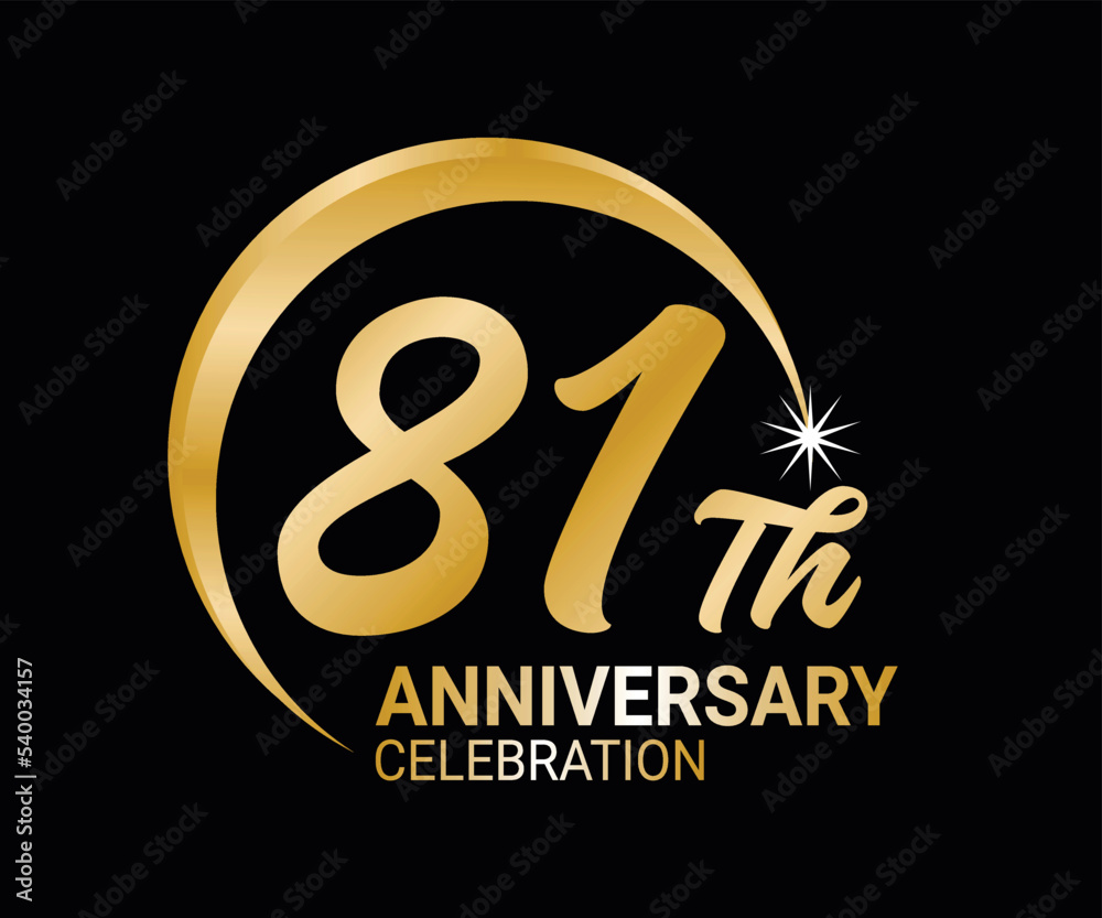 81th Anniversary ordinal number Counting vector art illustration in ...