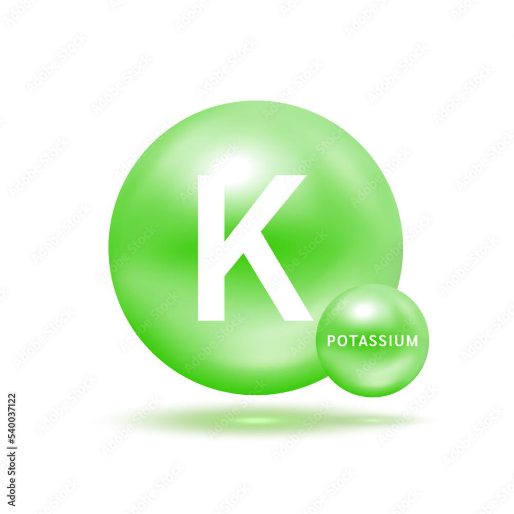 Potassium molecule models green. Ecology and biochemistry concept ...