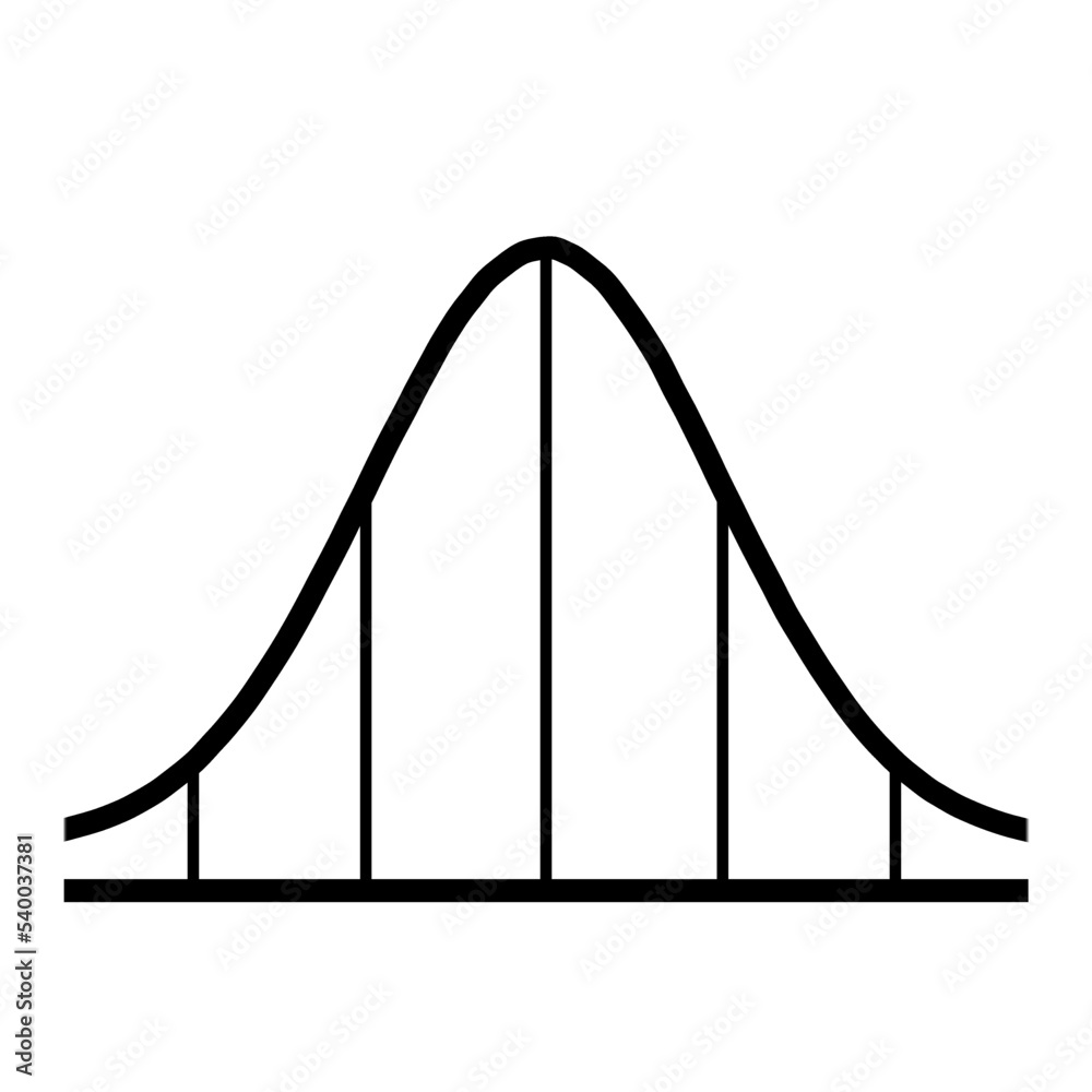 Gaussian curve, standard deviation icon vector. Stock Vector | Adobe Stock