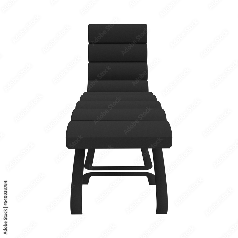 3d lounger chair front view for relax office indoor black Stock ...